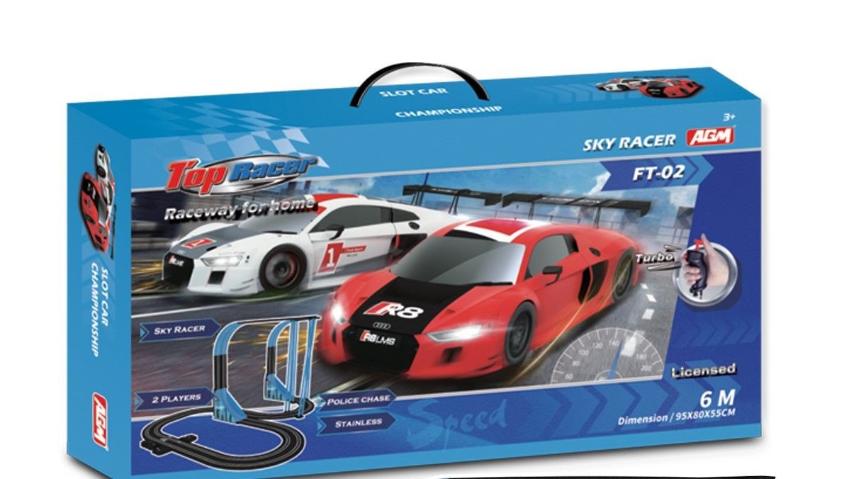 Buy Rusco Racing Sky Racer Slot Car Set with Bugatti & Audi R8 - MyDeal ...