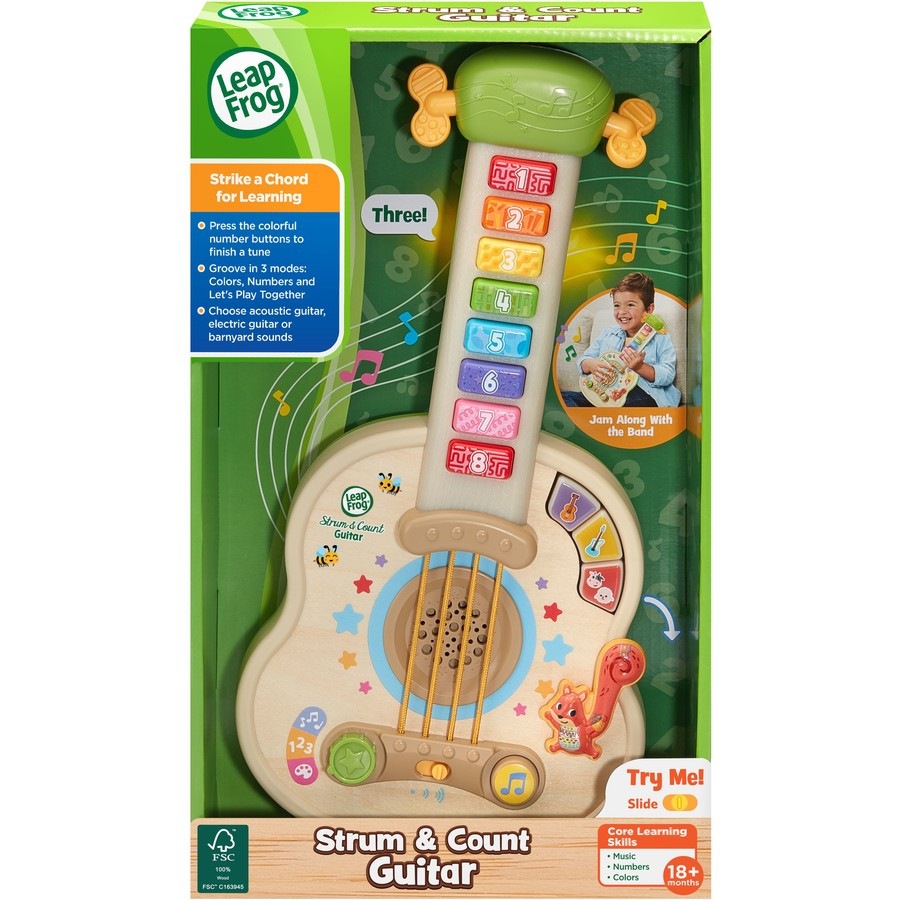 Buy Vtech - Leap Frog Strum and Count Wooden Guitar - MyDeal Australia