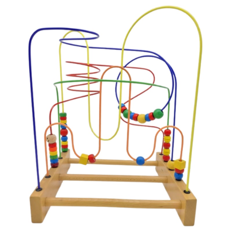 Buy Wooden Jumbo Bead And Wire Toy - MyDeal