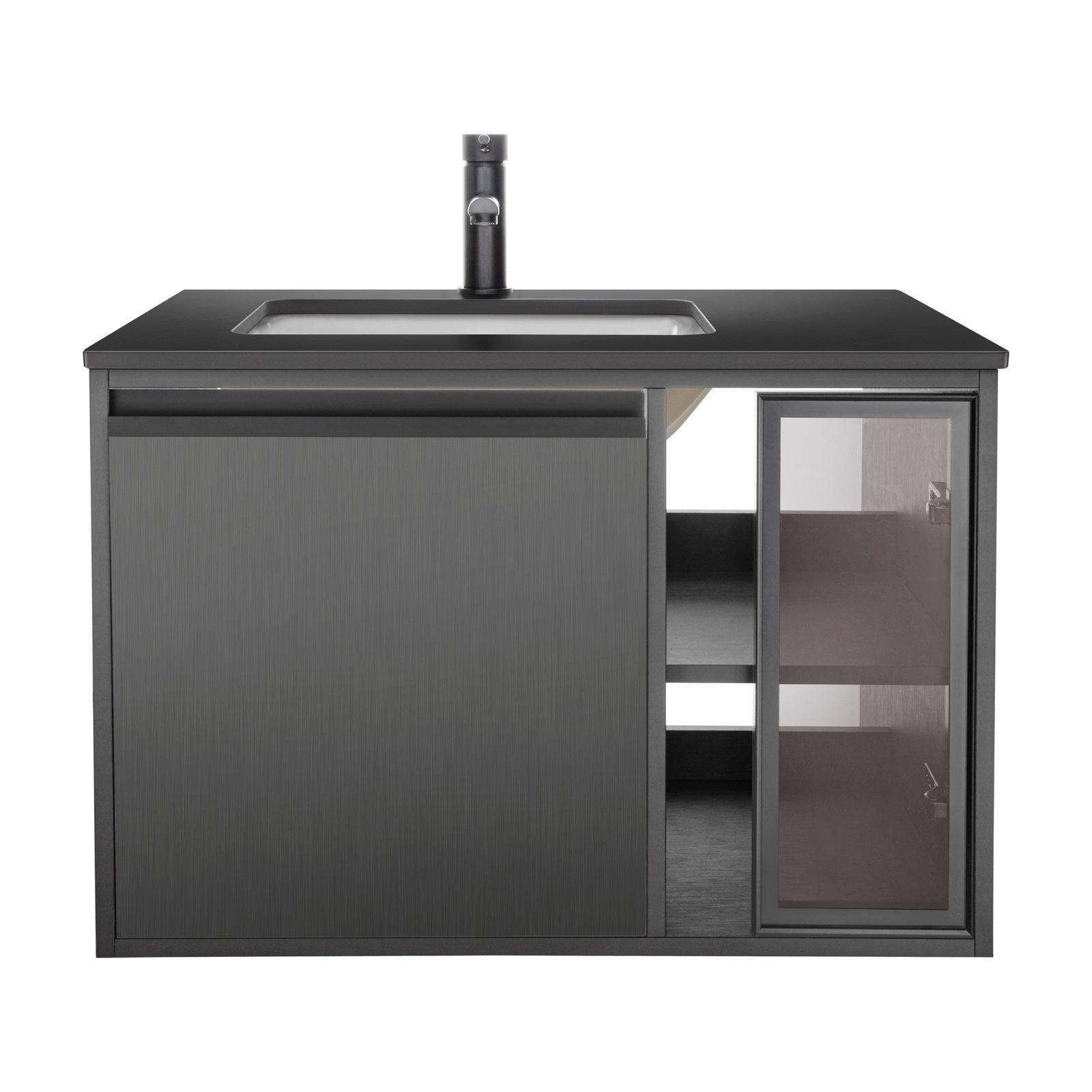 Buy 750x505mm Wall Hung Bathroom Vanity Cabinet & Stone Counter Top ...