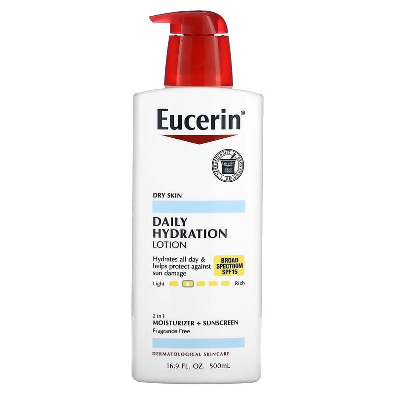 Buy Eucerin Daily Hydration Lotion, SPF 15, Fragrance Free, 500ml - MyDeal