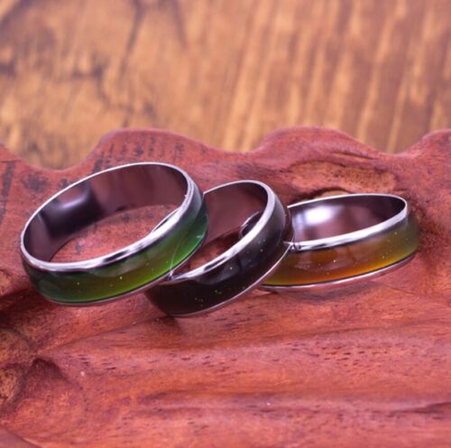 Buy 8 Mood Ring Temperature Emotion Feeling Colour Changing Band Rings ...