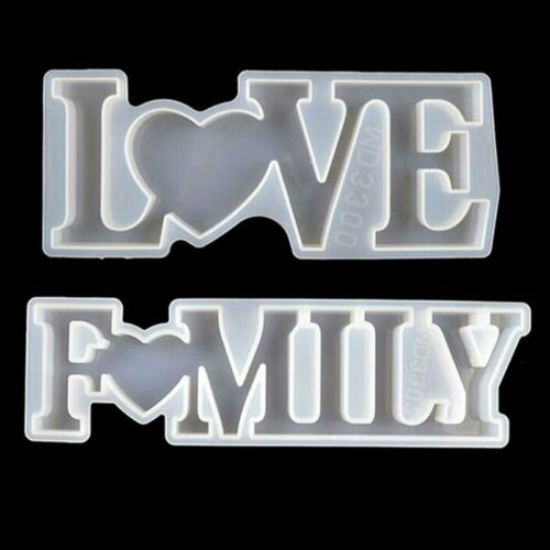 Buy Large LOVE+FAMILY Letter Resin Casting Silicone Mold Making Epoxy ...