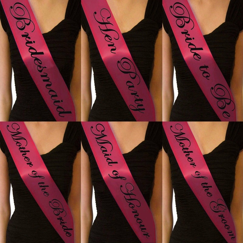 Buy Mother Of Bride Hotpink Satin Bride Sash Bachelorette Sashes Bridal ...