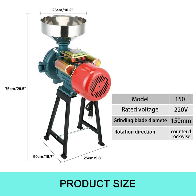 Buy OZNALA 3000W Electric Mill Wet Dry Grinder Machine Corn Grain Rice ...