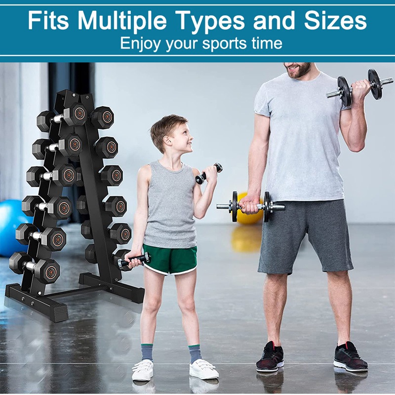 OZNALA 6 Tier A-Frame Dumbbell Rack Stand Weight Rack for Dumbbells ...