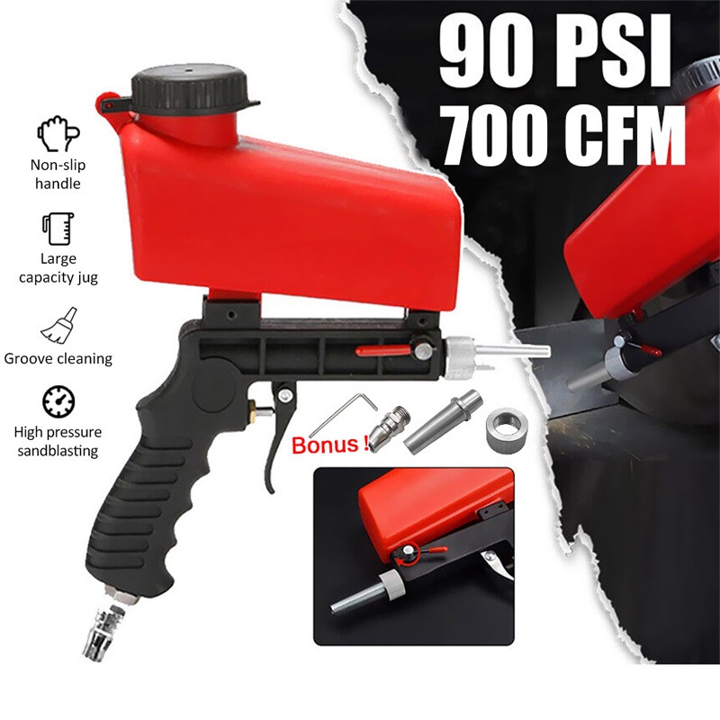 Buy BJWD Air Sandblasting Gun Held Sand Blaster Hand Shot Adjust ...