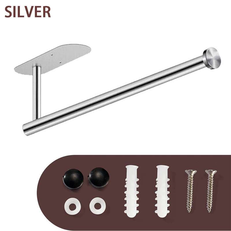 Buy OZNALA Kitchen Hanger Paper Roll Cabinet Towel Holder Silver Rack ...