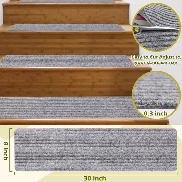 Buy Stair Treads Carpet Non-Slip Indoor Stair Runners for Wooden Steps ...