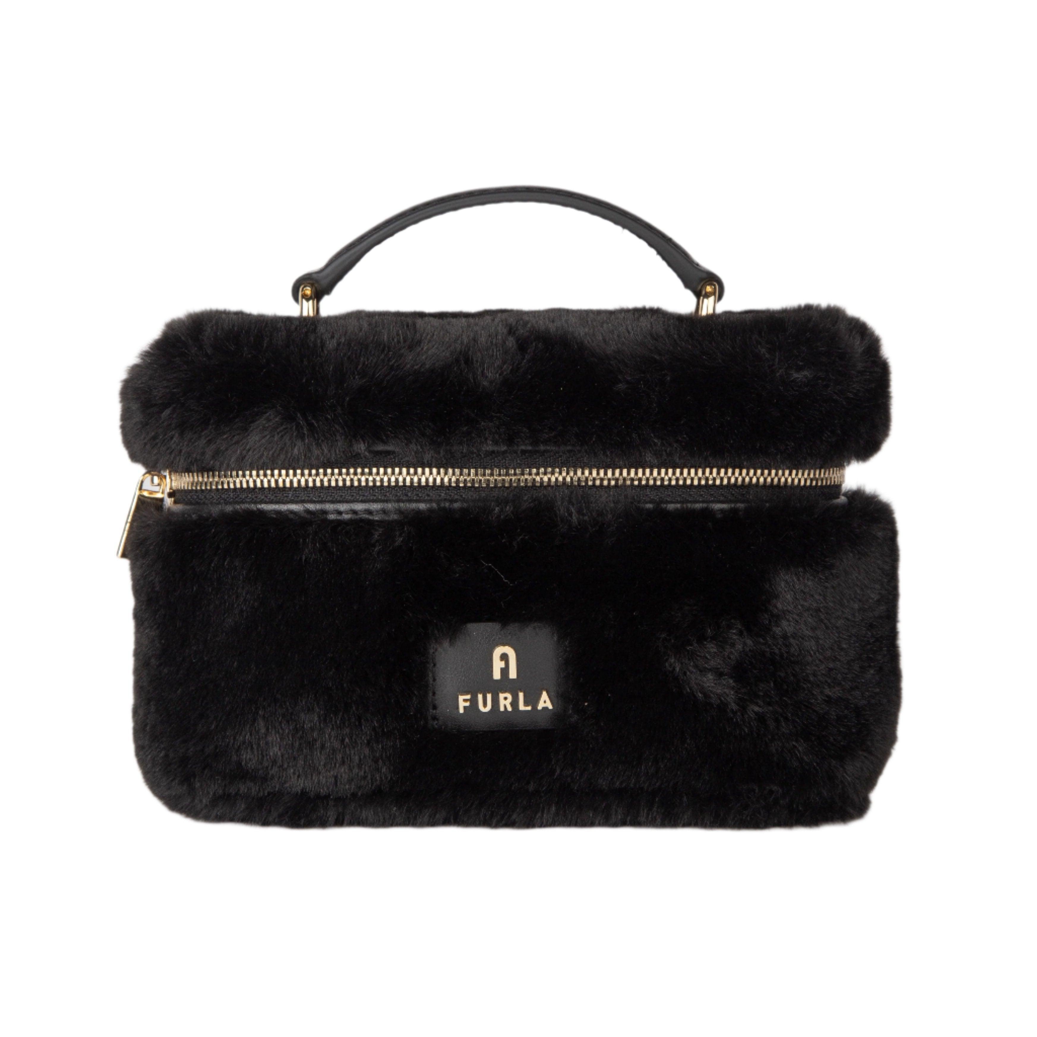 Buy Furla Camelia Micro Vanity Case Crossbody - Tessuto Teddy Black and ...