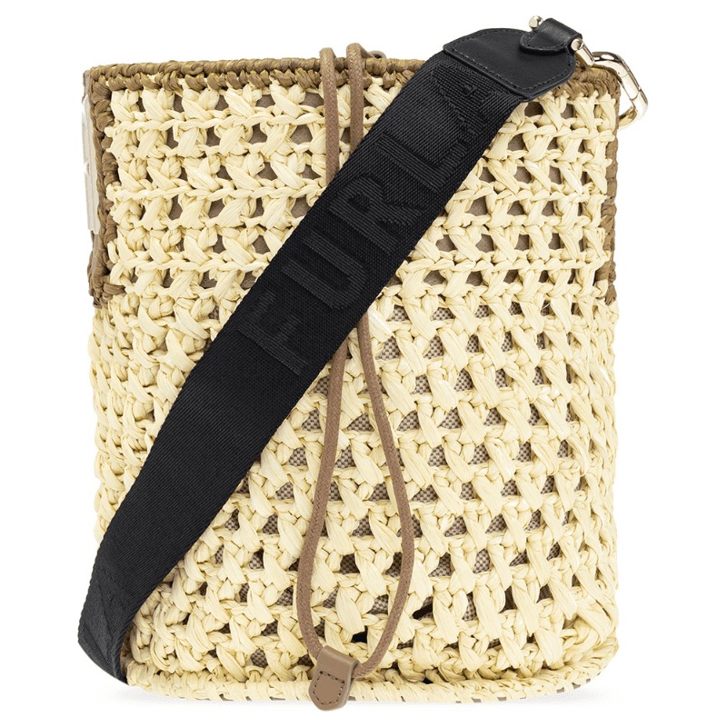 Buy Furla Lipari Small Straw Bucket Bag - Juta Fango - MyDeal
