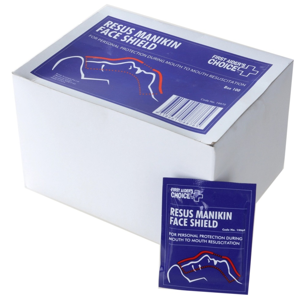 Buy 100 x FIRST AIDER'S CHOICE Resuscitation Face Shield - MyDeal Australia