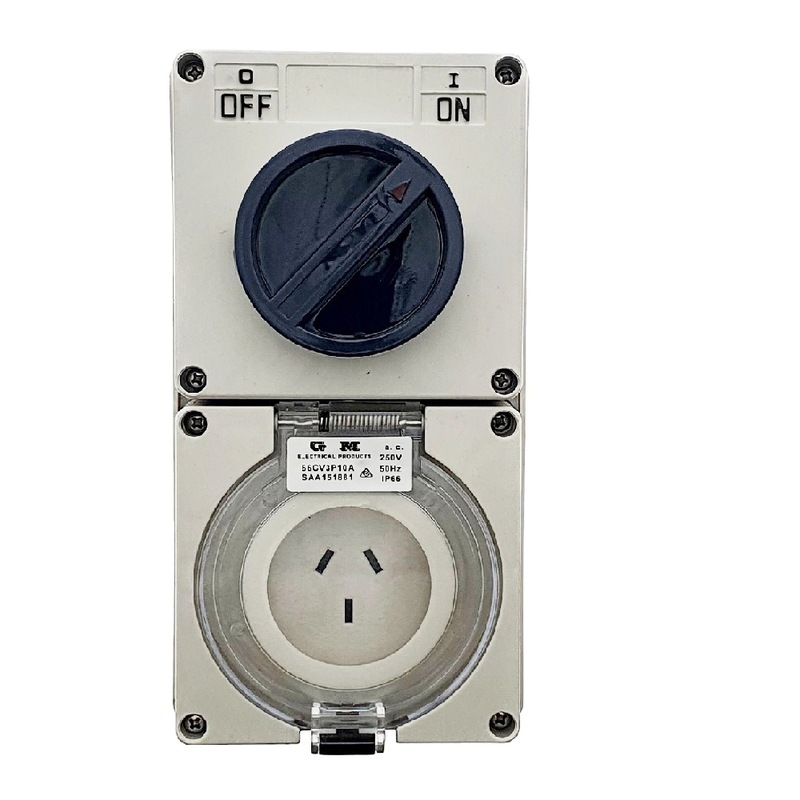 Buy 3 Pin Flat Single Phase 10A Industrial Combination Switch Socket ...