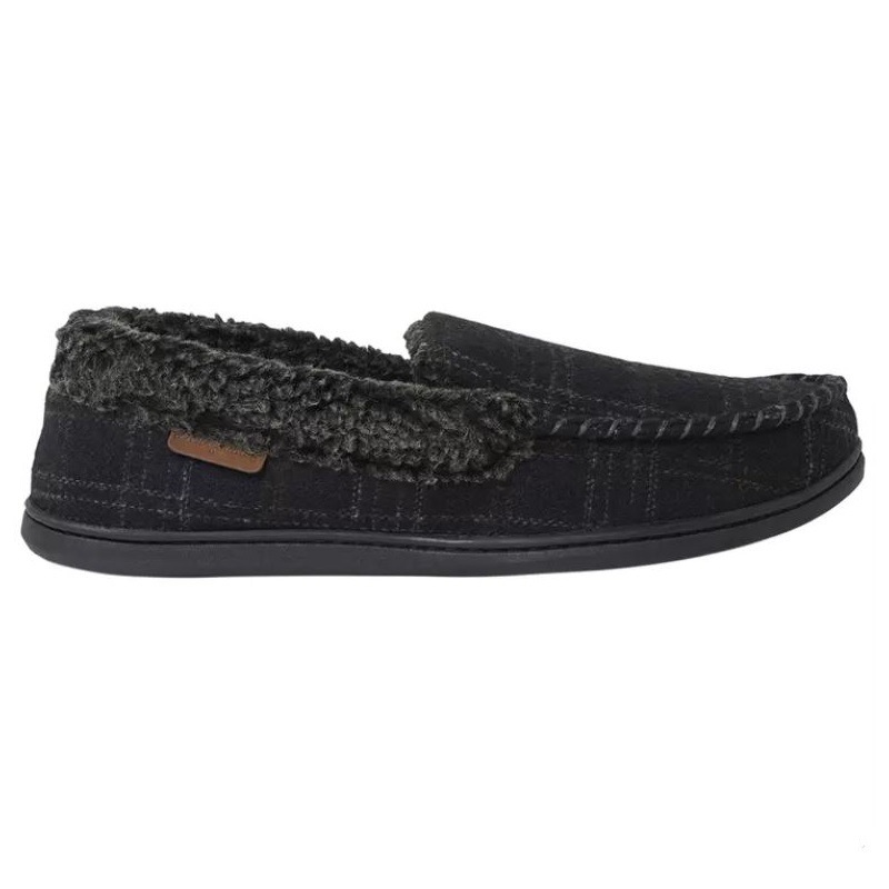 Buy DEARFOAMS Men's Memory Foam Moccasin Slippers - Navy Plaid - MyDeal