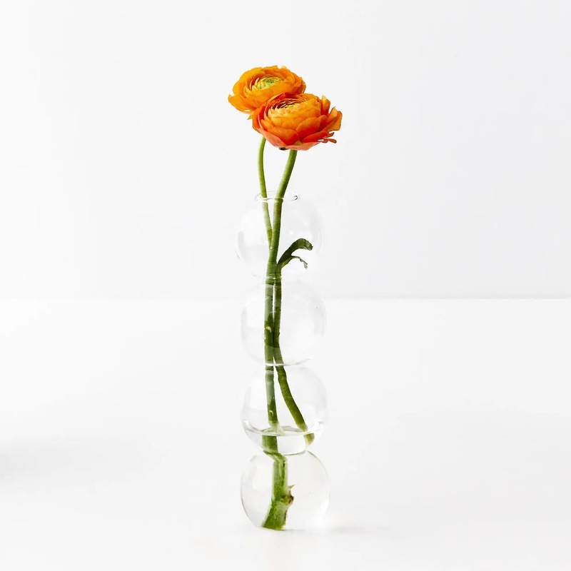 Buy Bubble Glass Vase Clear 23cm Mydeal