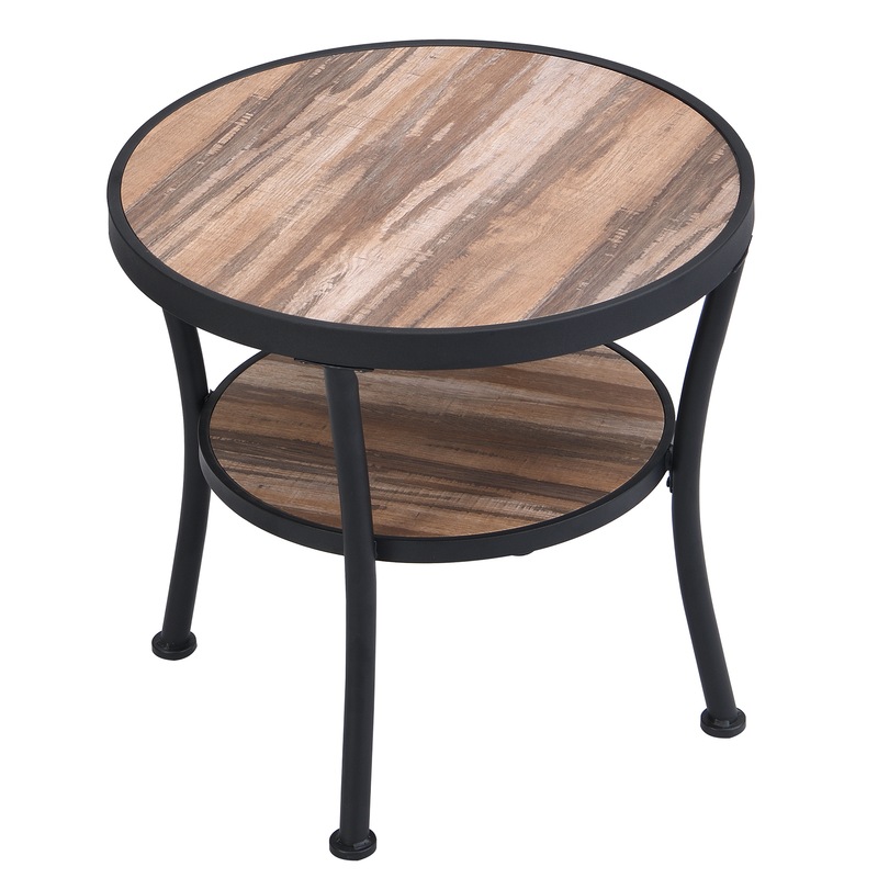 Buy HOMFURN Round End Table&Side Table&Nightstand from Living Room ...