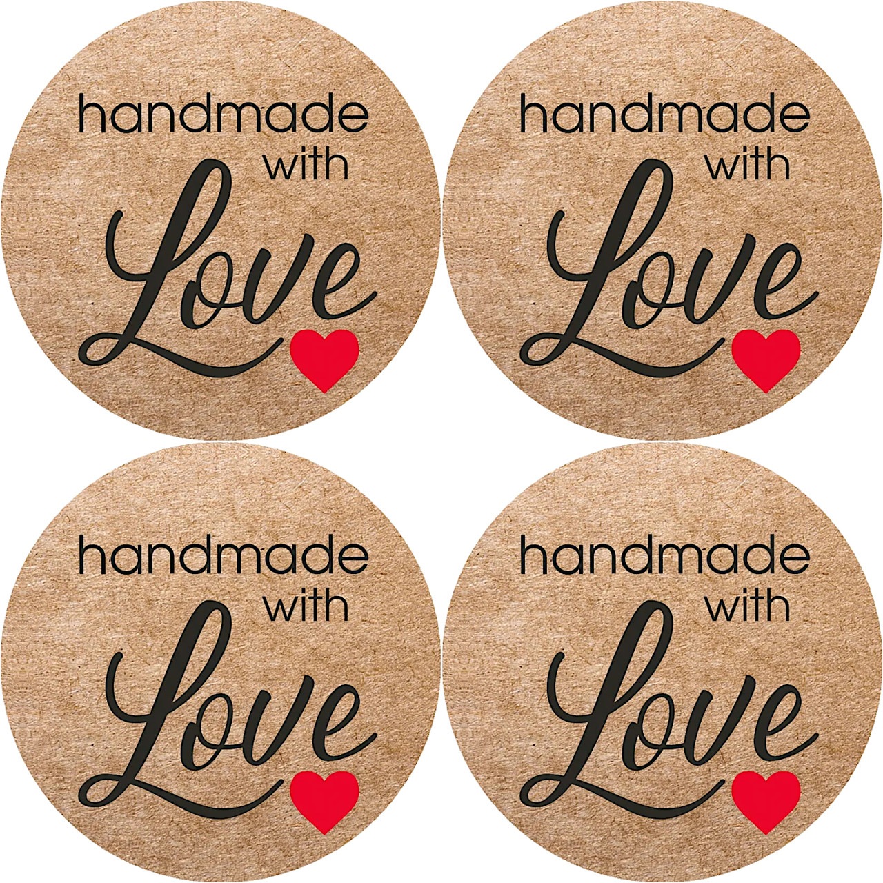 Buy Handmade With Love Stickers x 50 Business Seal Thank You Packaging ...