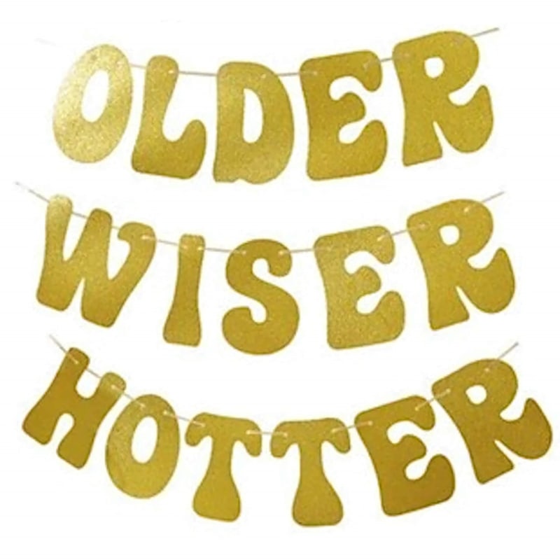 Buy Happy Birthday Party Decorations Banner Older Wiser Hotter Funny Age Supplies Mydeal