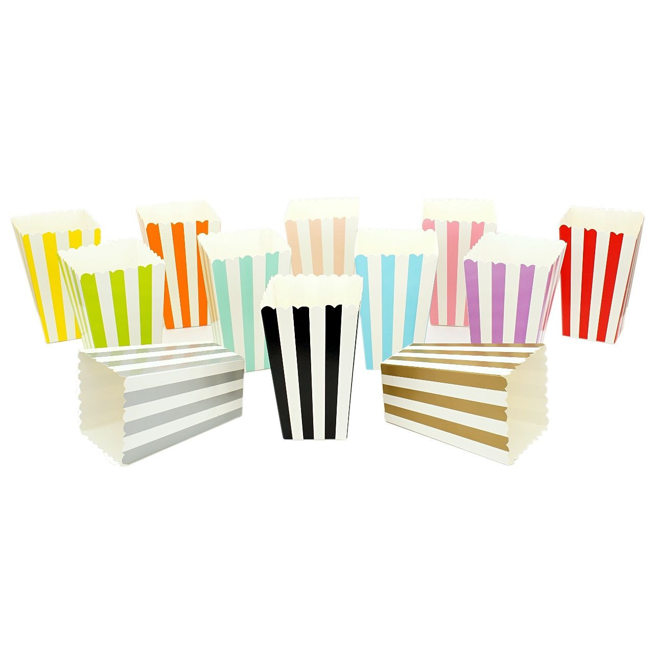 Buy Mini Popcorn Boxes x 12 Striped Small Cardboard Favor Retro Cinema ...