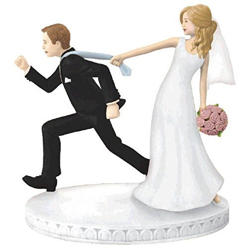 Buy Wedding Cake Topper Bride and Groom Figurines Funny Runaway ...