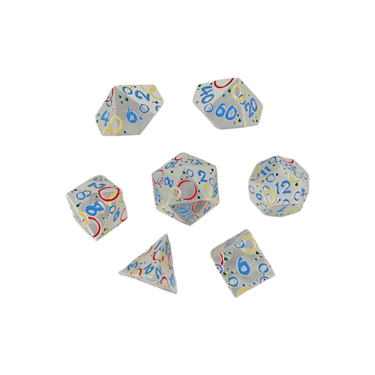 Buy LPG Dice RPG Set Inscripted Bubbles Rainbow White - MyDeal Australia