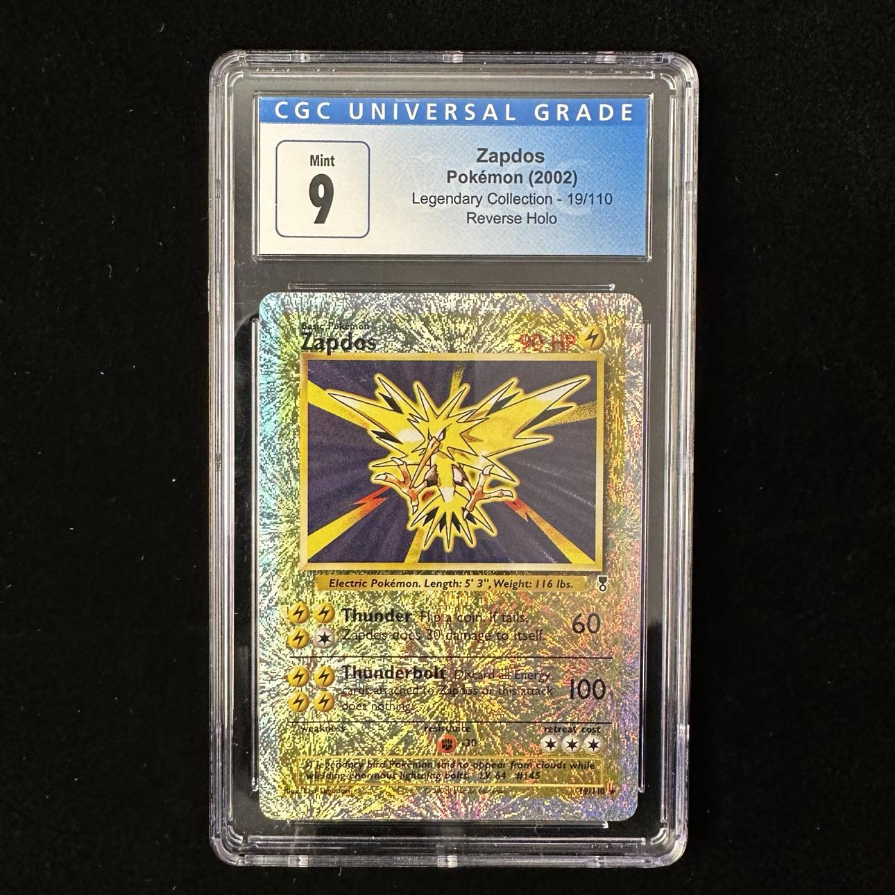 Buy CGC 9 Zapdos Reverse Holo - 19/110 - 2002 Pokemon Legendary ...