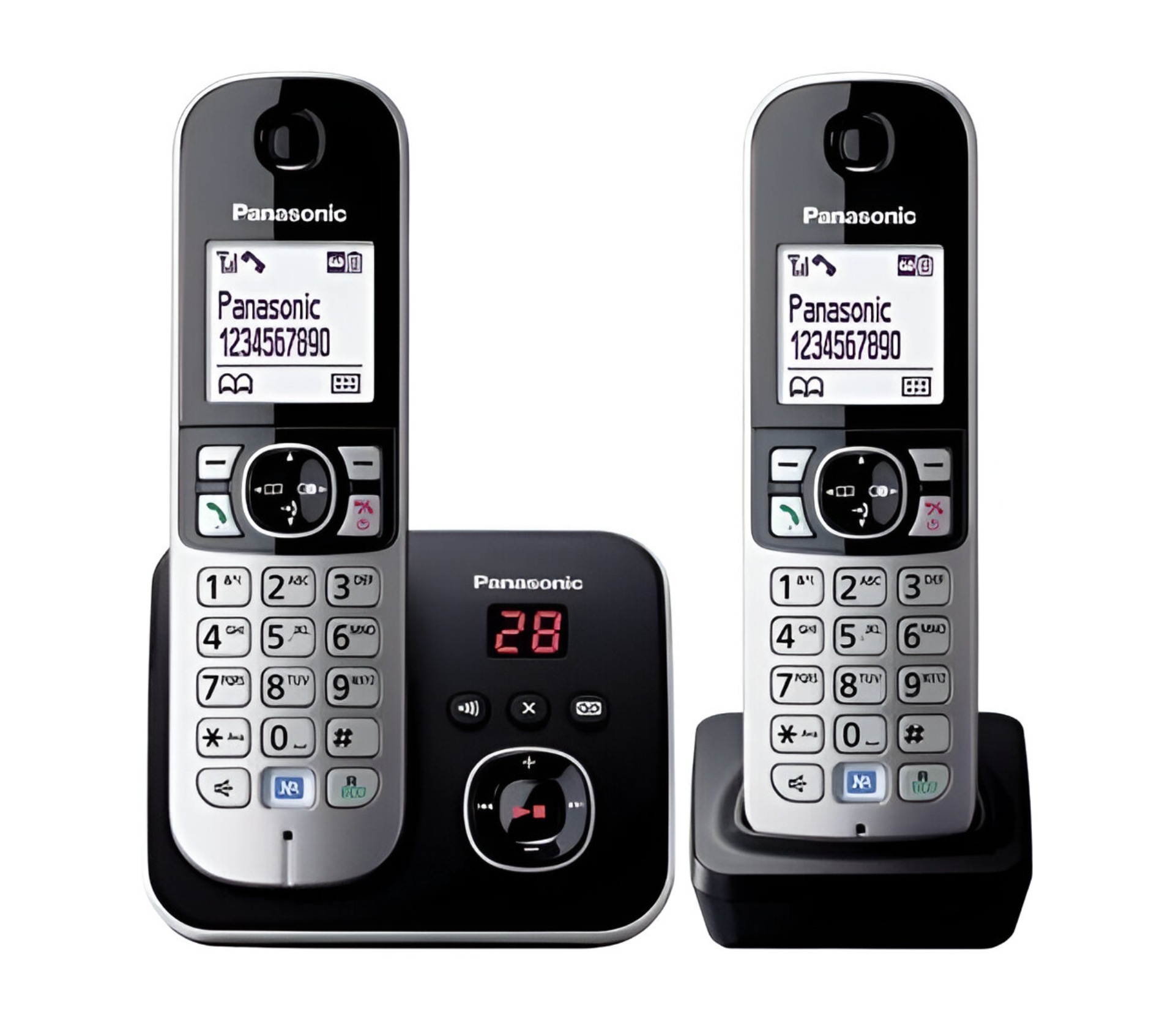 Buy Panasonic KX-TG6822ALB DECT Cordless Phone Twin Pack (Open Box) - MyDeal Australia