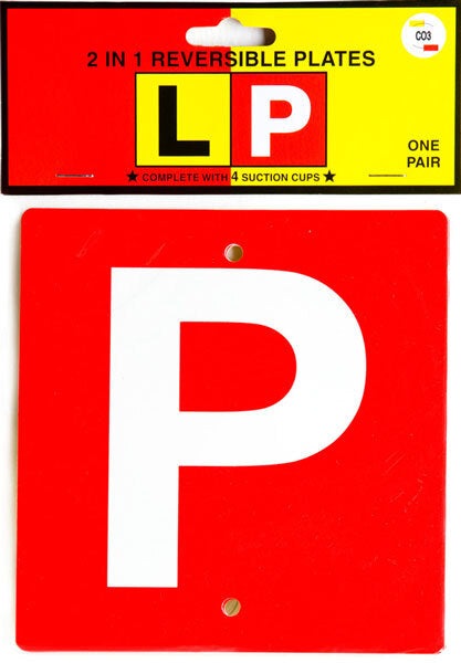 Buy 2-in-1 Reversible Learners Plates Driver L and Red P Plates Suction ...