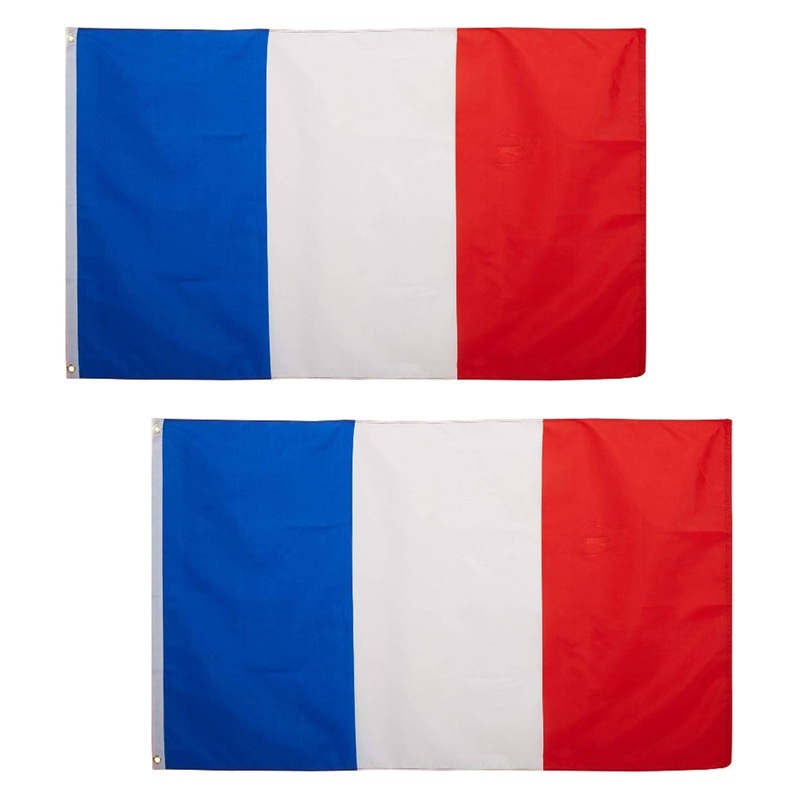 Buy 2-PACK Large French France Flag Heavy Duty Outdoor 90 X 150 CM ...