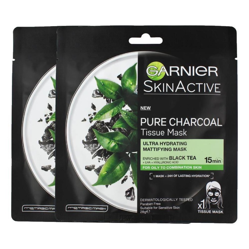 Buy 2x Garnier Pure Charcol Tissue Mask SkinActive Ultra Mattifying ...