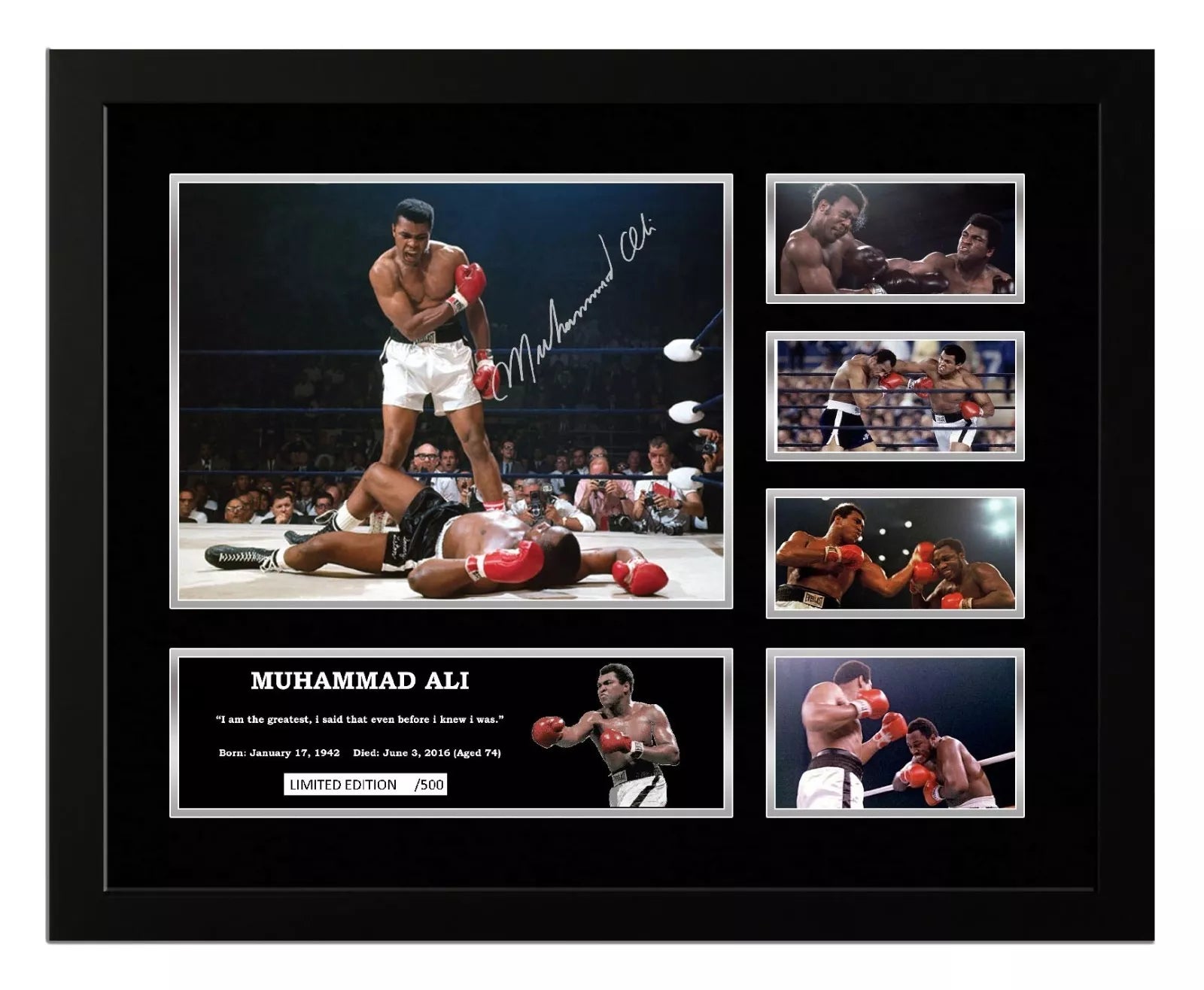 Buy MUHAMMAD ALI RIP Limited Edition Photo Memorabilia Wooden Frame ...
