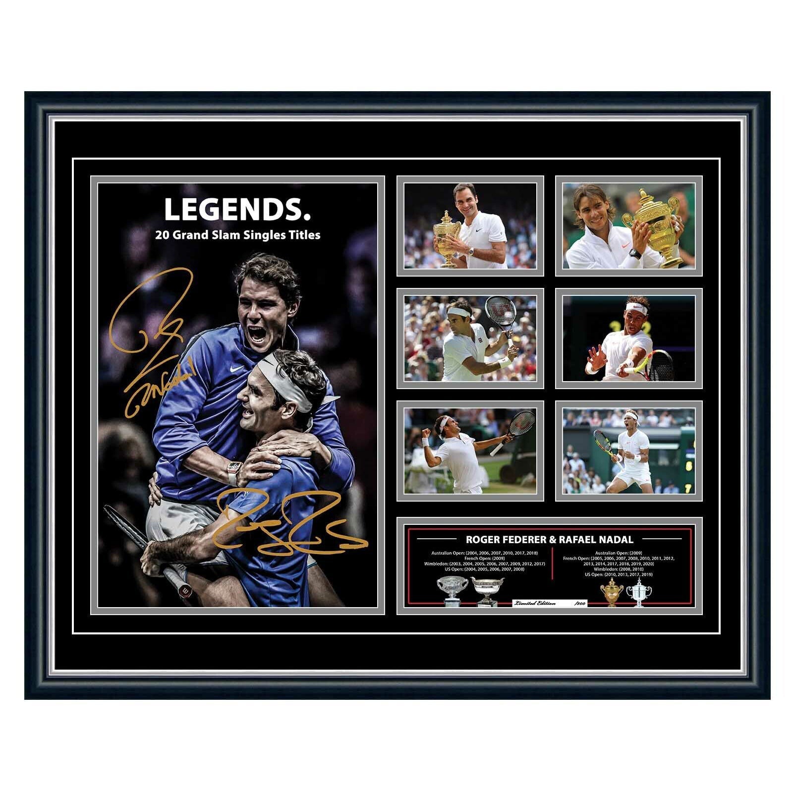 Buy ROGER FEDERER & RAFAEL NADAL 20 GRAND SLAMS Tennis Limited Edition ...