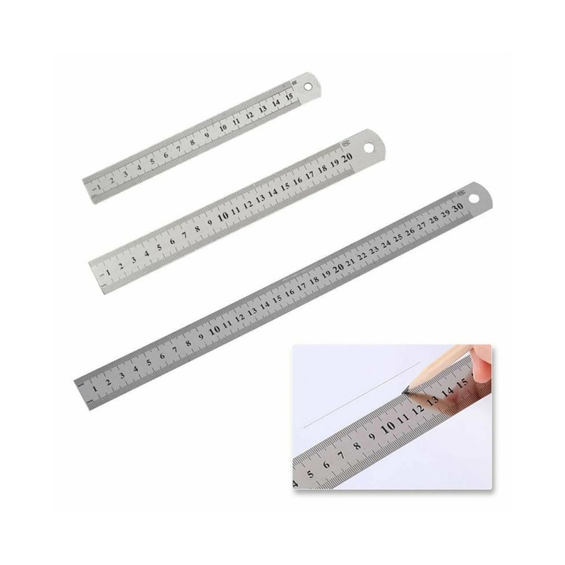 Buy Stainless Steel Ruler Viaky Metal Ruler Conversion Table Metal ...