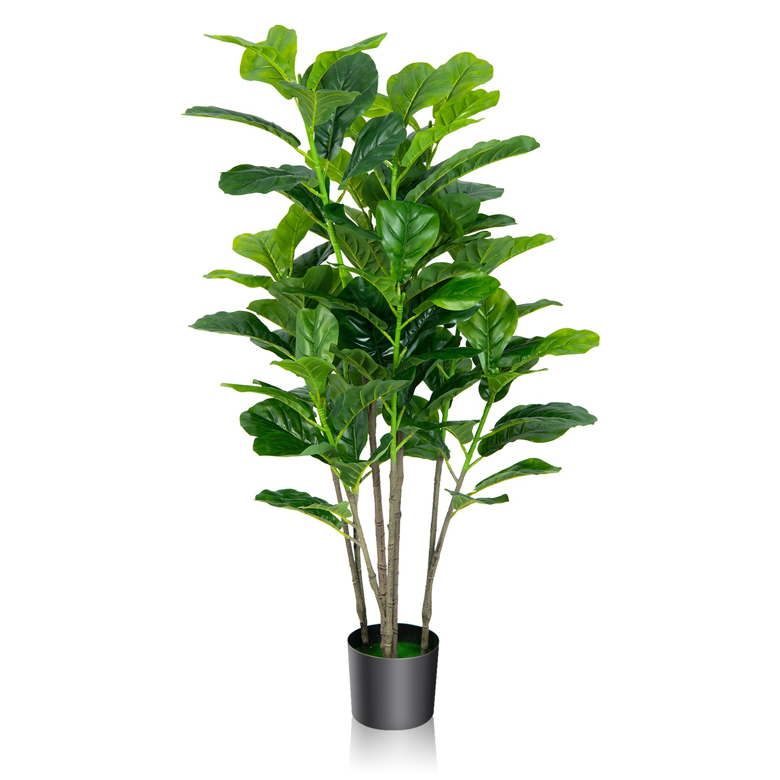 Buy Giantex 142cm Artificial Fiddle Leaf Fig Tree 100 Leaves Greenery ...