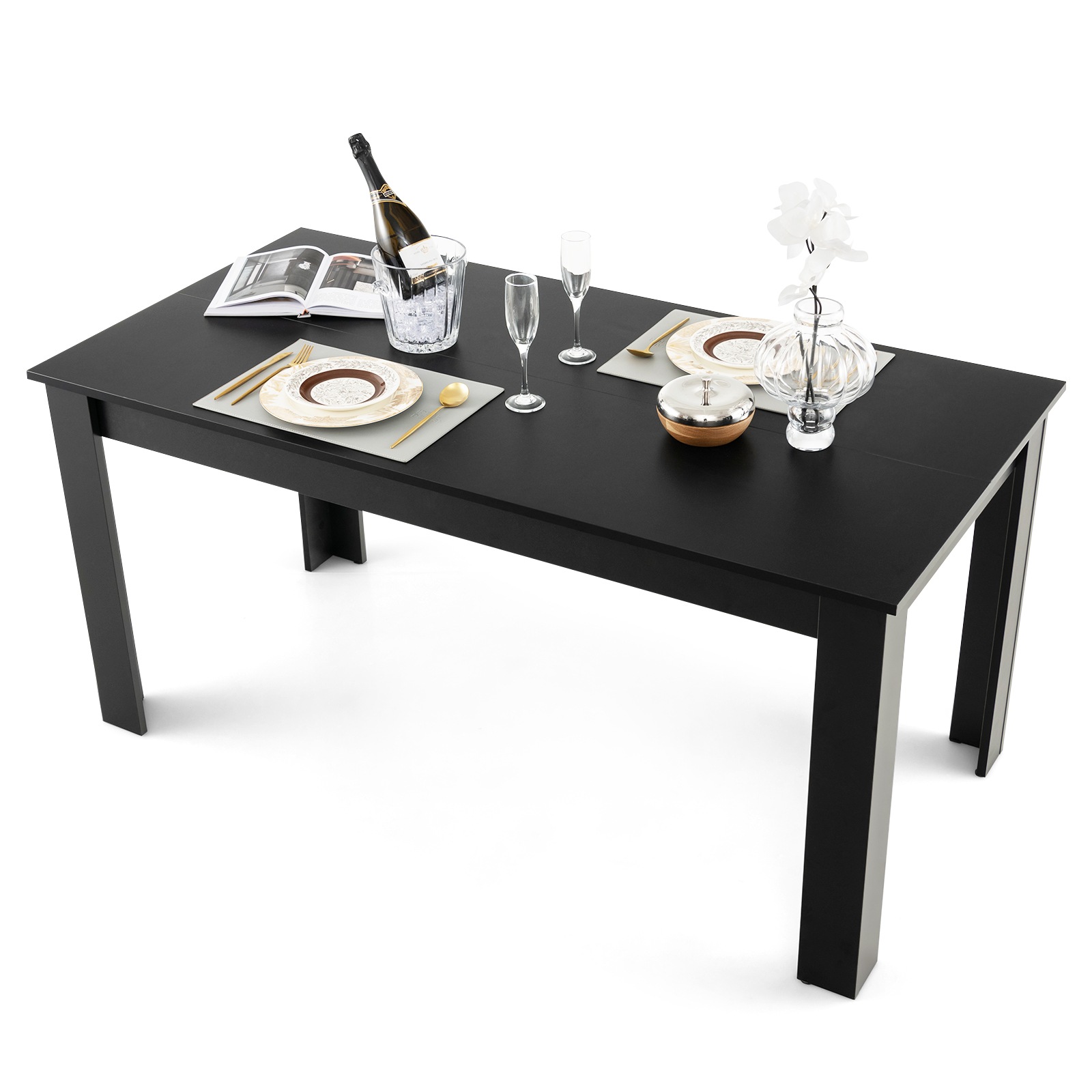 Buy Giantex 160cm Wooden Dining Table Rectangular Kitchen Table Home ...