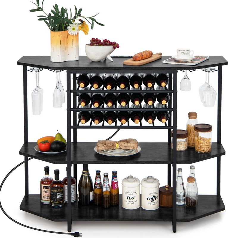 Buy Giantex 3-Tier Wine Rack Table Cellar Display Sideboard Buffet w ...