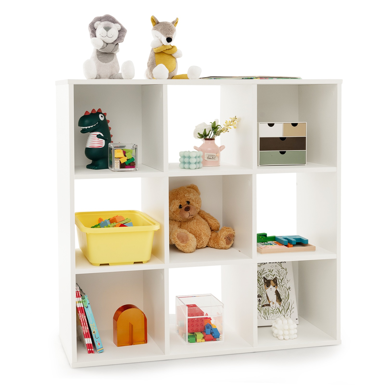 Buy Giantex 9-Cube Kids Bookcase 4-Tier Display Shelves Kids Toy ...