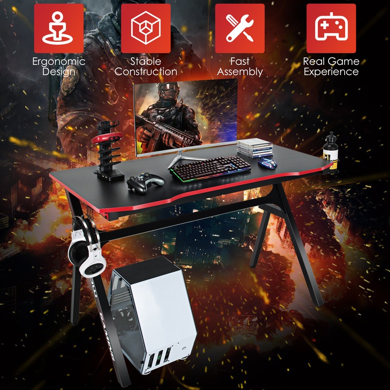 Buy Giantex Gaming Desk K-Shaped Computer Table 120CM X 60CM w ...