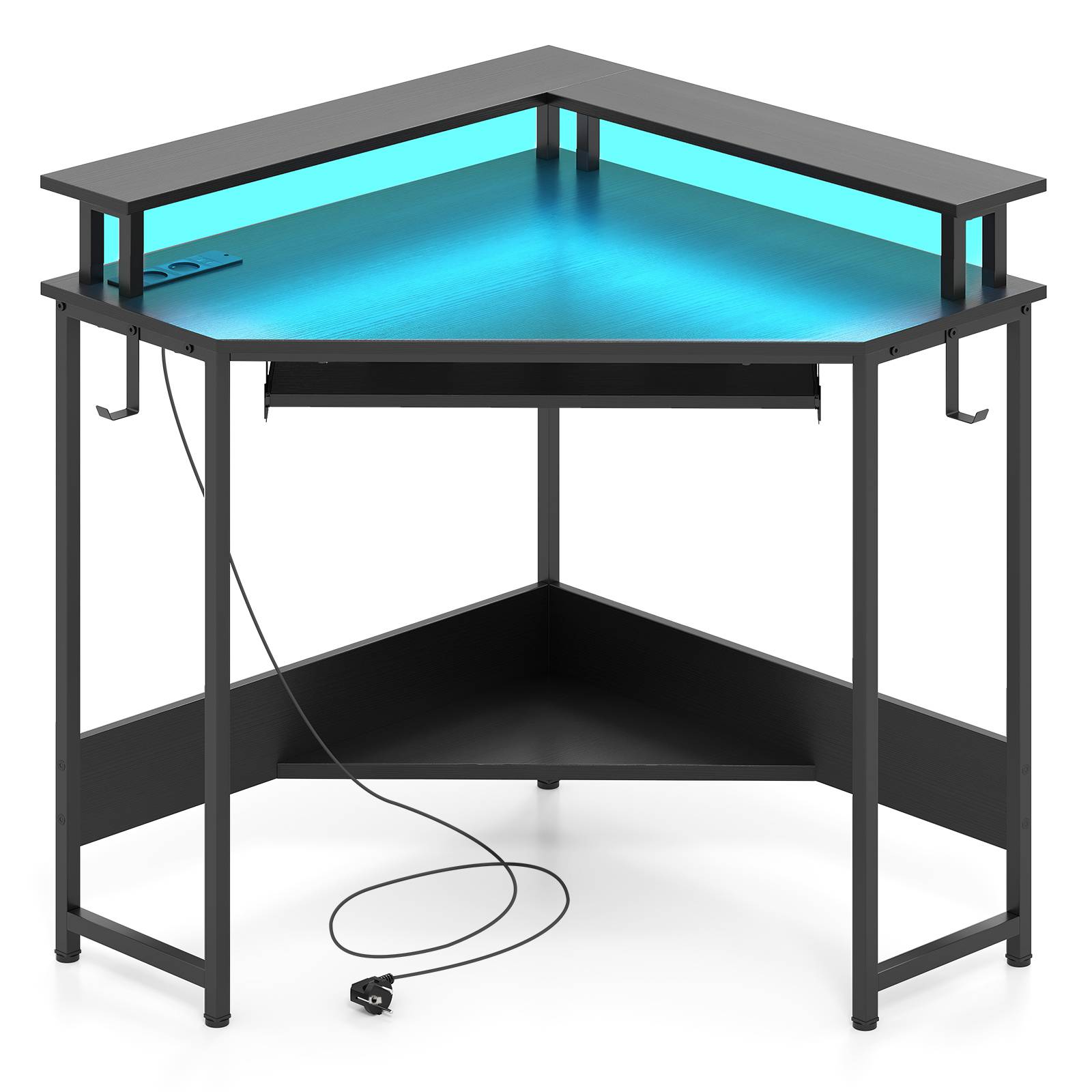Buy Giantex LED Lighted Corner Desk Triangle Gaming Table w/Charging ...