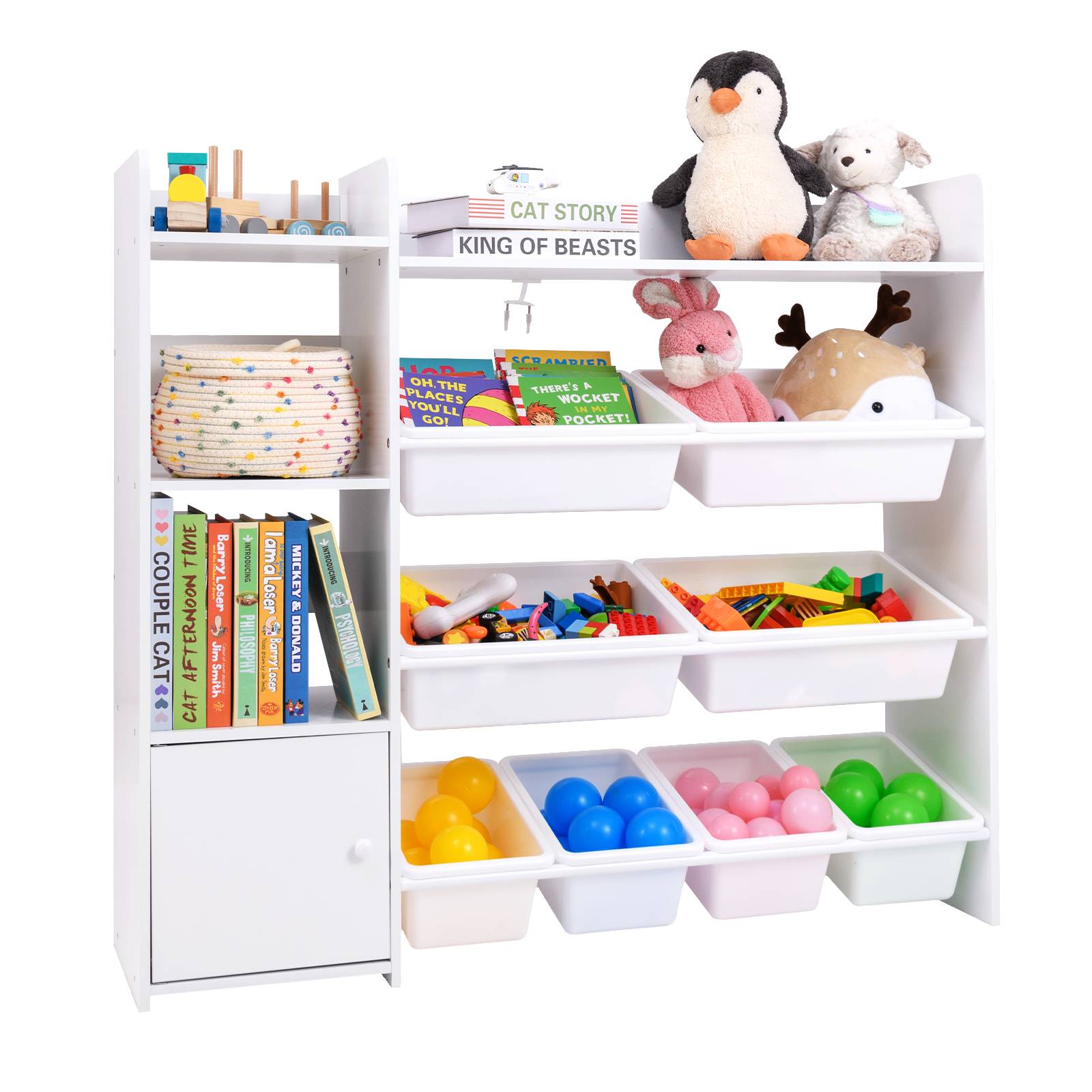 Buy Giantex Toy Storage Organizer Kids Bookshelf w/2 Shelves & 8 Boxes ...
