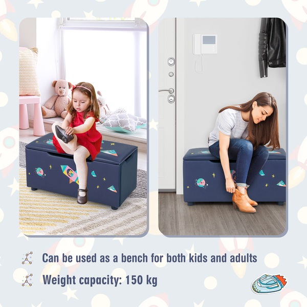 Buy Giantex Upholstered Toy Storage Ottoman Bench Wooden Kids Storage ...