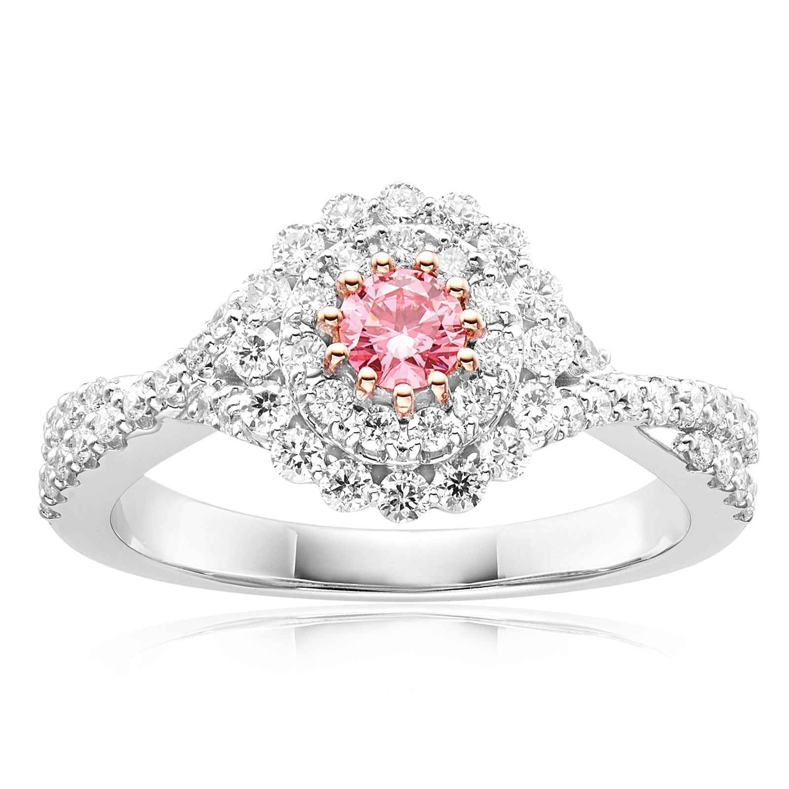 Buy Celebration 18ct Two Tone Gold Round Brilliant Cut 0.75ct of Lab ...