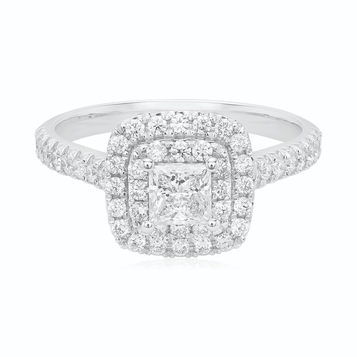 Buy Celebration 18ct White Gold with Princess & Round Brilliant Cut 1 ...