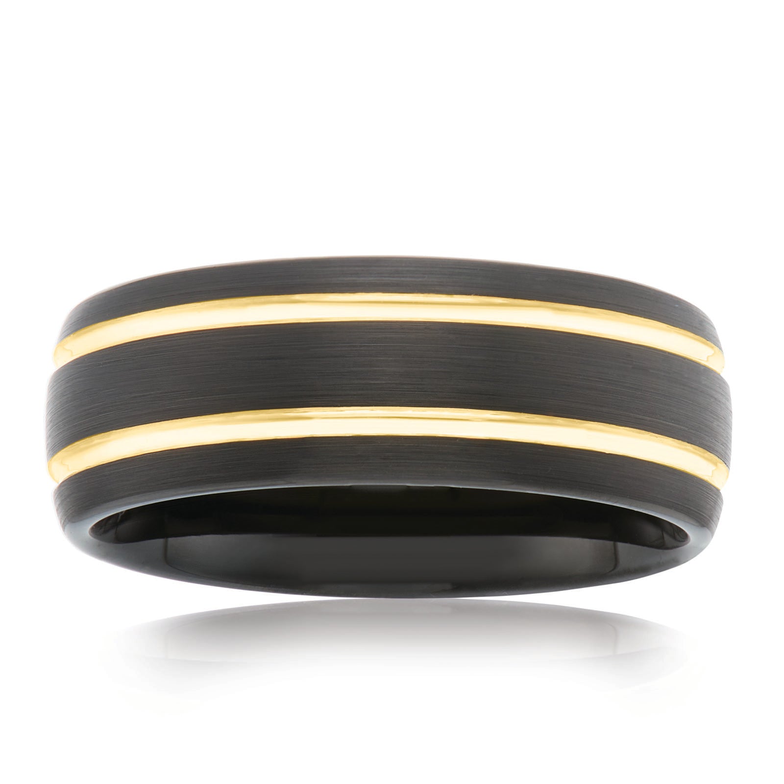 Buy Tensity Tungsten Yellow and Black Patterned Band Mens Ring - MyDeal ...