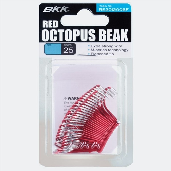 Buy BKK Octopus Red Beak Bait Fishing Hook 25 Bulk Pack #7/0 - MyDeal ...