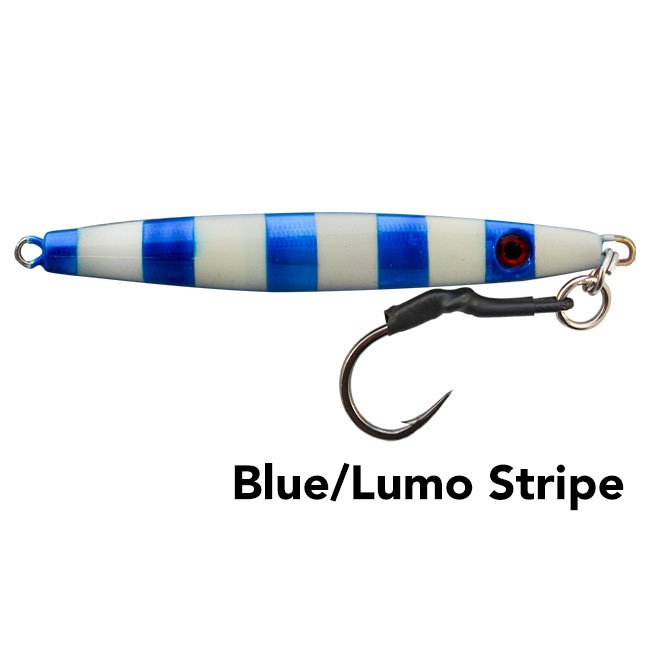 Buy Black Magic Flutter Fishing Metal Jig 100g #Blue/Lumo Stripe ...
