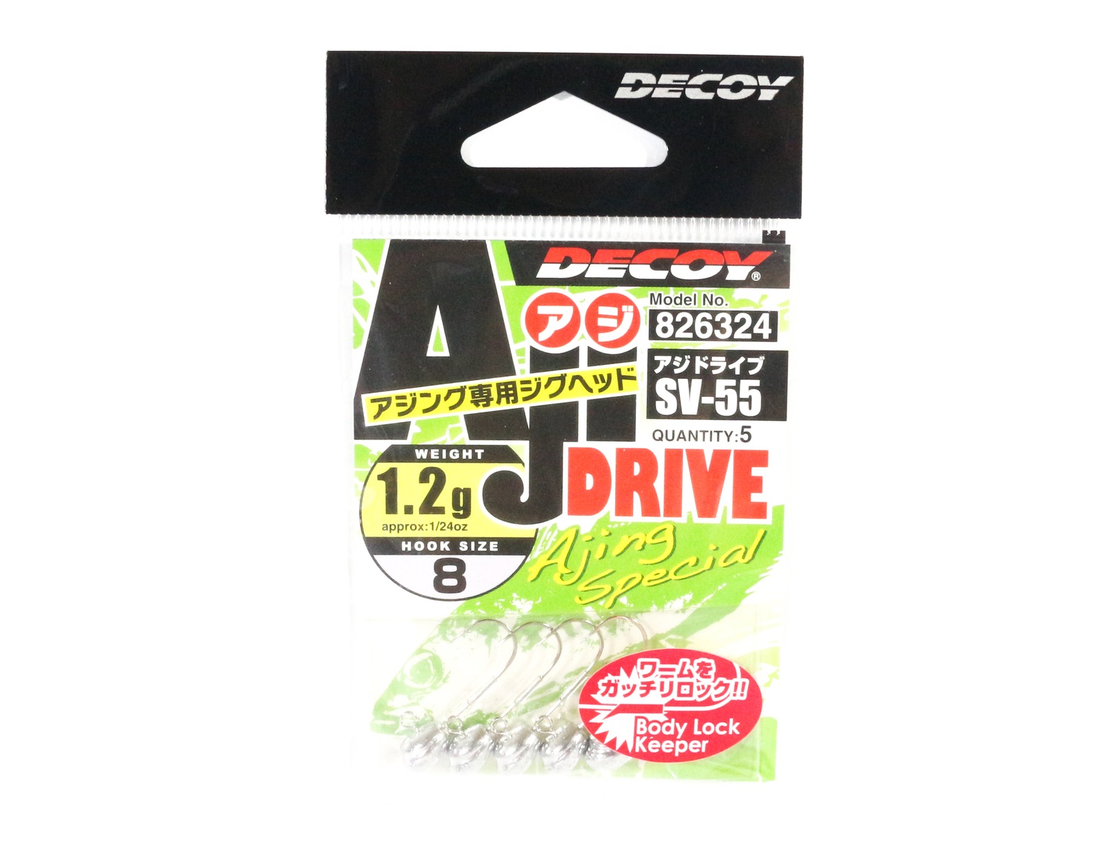 Buy Decoy Aji Drive SV-55 Finesse Ajing Fishing Jig Head #1/24oz #8 - MyDeal Australia