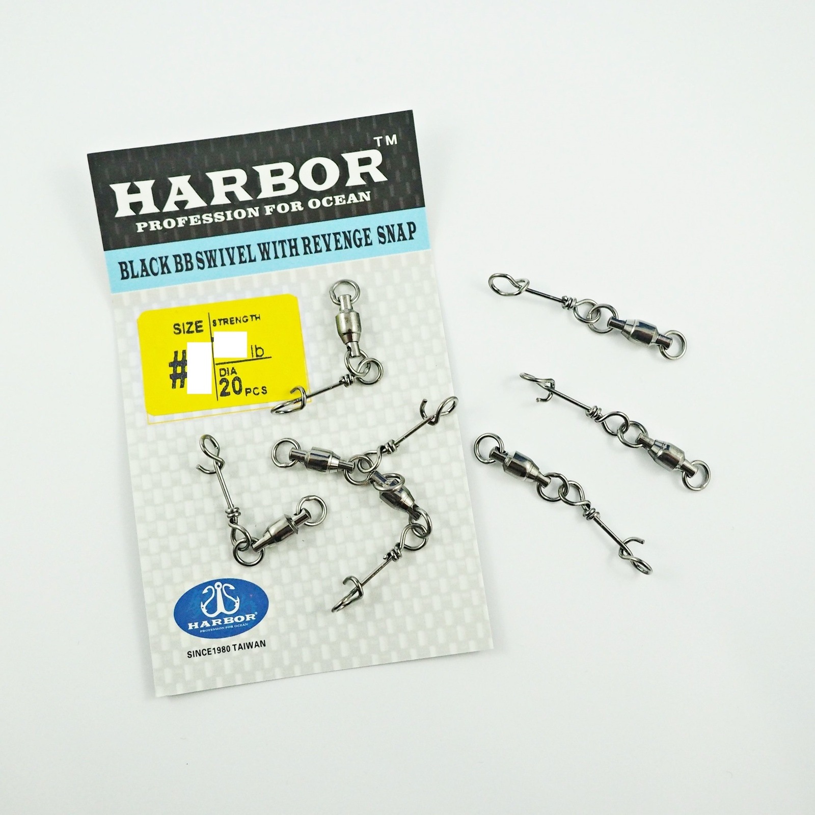 Buy Harbor Black Ball Bearing (BB) Fishing Swivel With Revenge Snap #1 ...