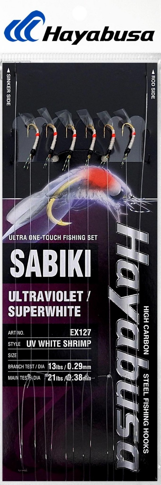 Buy Hayabusa EX127 UV White Shrimp Sabiki Fishing Rig #16 - MyDeal ...