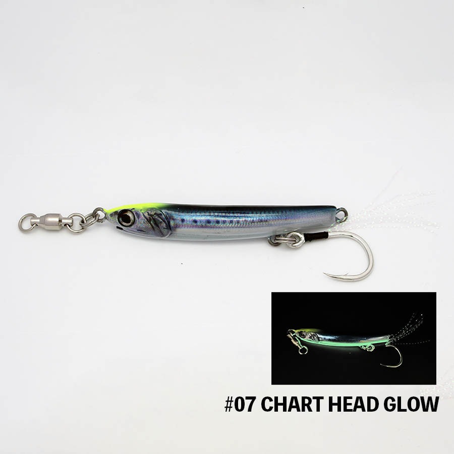 Buy Little Jack Metal Adict Type 07 Fishing Jig 40g #07 Chartruse Head Glow - MyDeal Australia